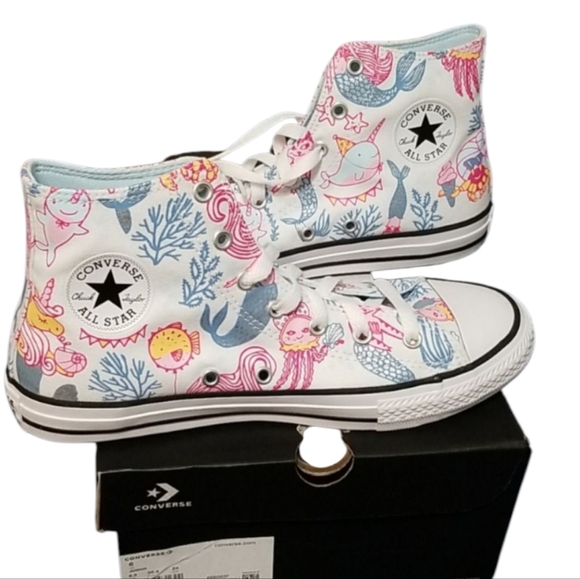 Converse | Shoes | Converse Hightops With Mermaid Under The Sea Print ...